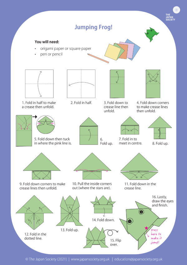 Origami Jumping Frog – Friends of Wellfleet Ponds
